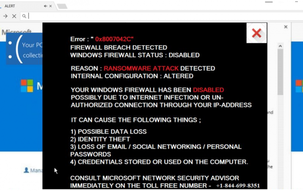 Suppression de Windows Firewall Warning Alert Scam