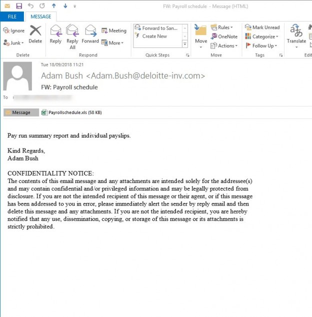 Entfernen Deloitte Email Virus