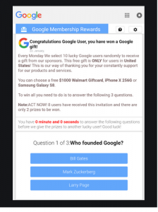 Google Forms Email Scam Opis